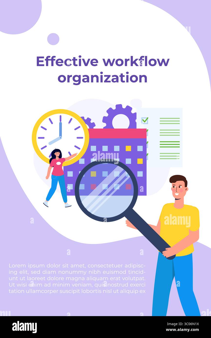 Effective workflow organization, teamwork process, deadlines respect ...