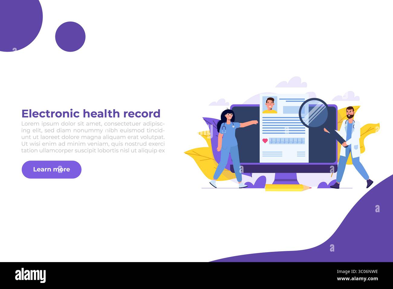 Electronic health record concept. Online healthy electronic check list ...