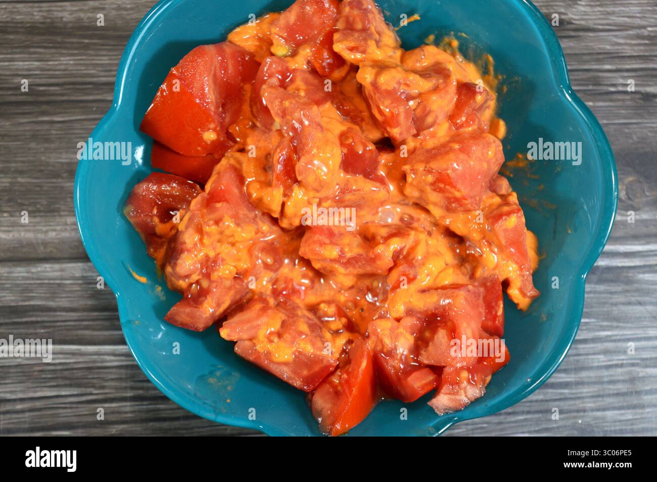 slices of tomatoes with Mish Rumi mixed salty creamy Cheese and oil, a ...