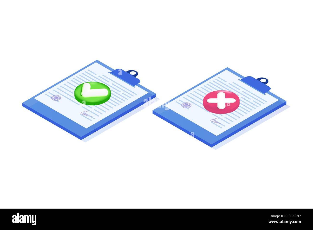 Isometric Approved and rejected document. Vector illustration Stock Vector Image & Art - Alamy