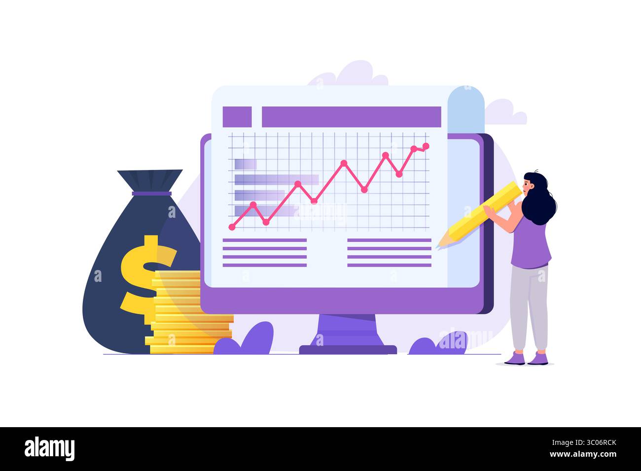 Financial, administrative staff concept. Vector illustration Stock ...