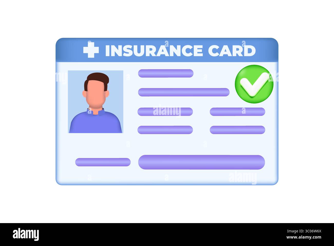 Health insurance card 3d concept. Vector illustration Stock Vector ...