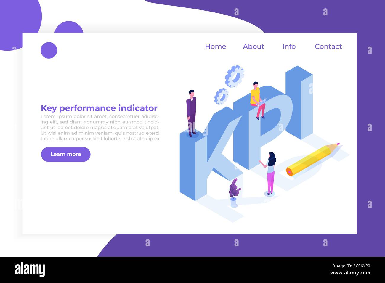 KPI, Key performance indicator, Business consulting isometric concept. Vector illustration Stock ...