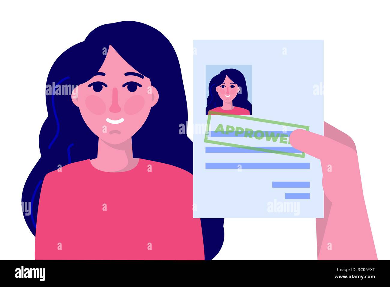 Job application Approved document paper. Vector illustration Stock ...