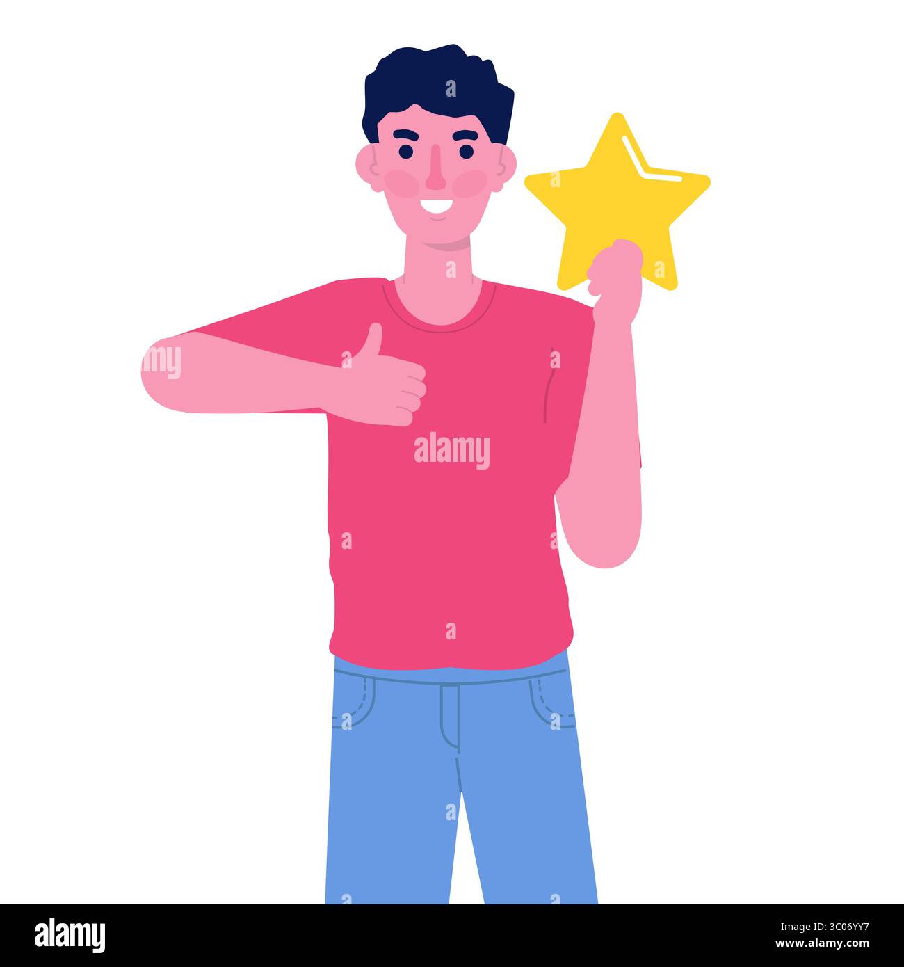 Man hold gold rating star. Positive star feedback, Quality assurance ...
