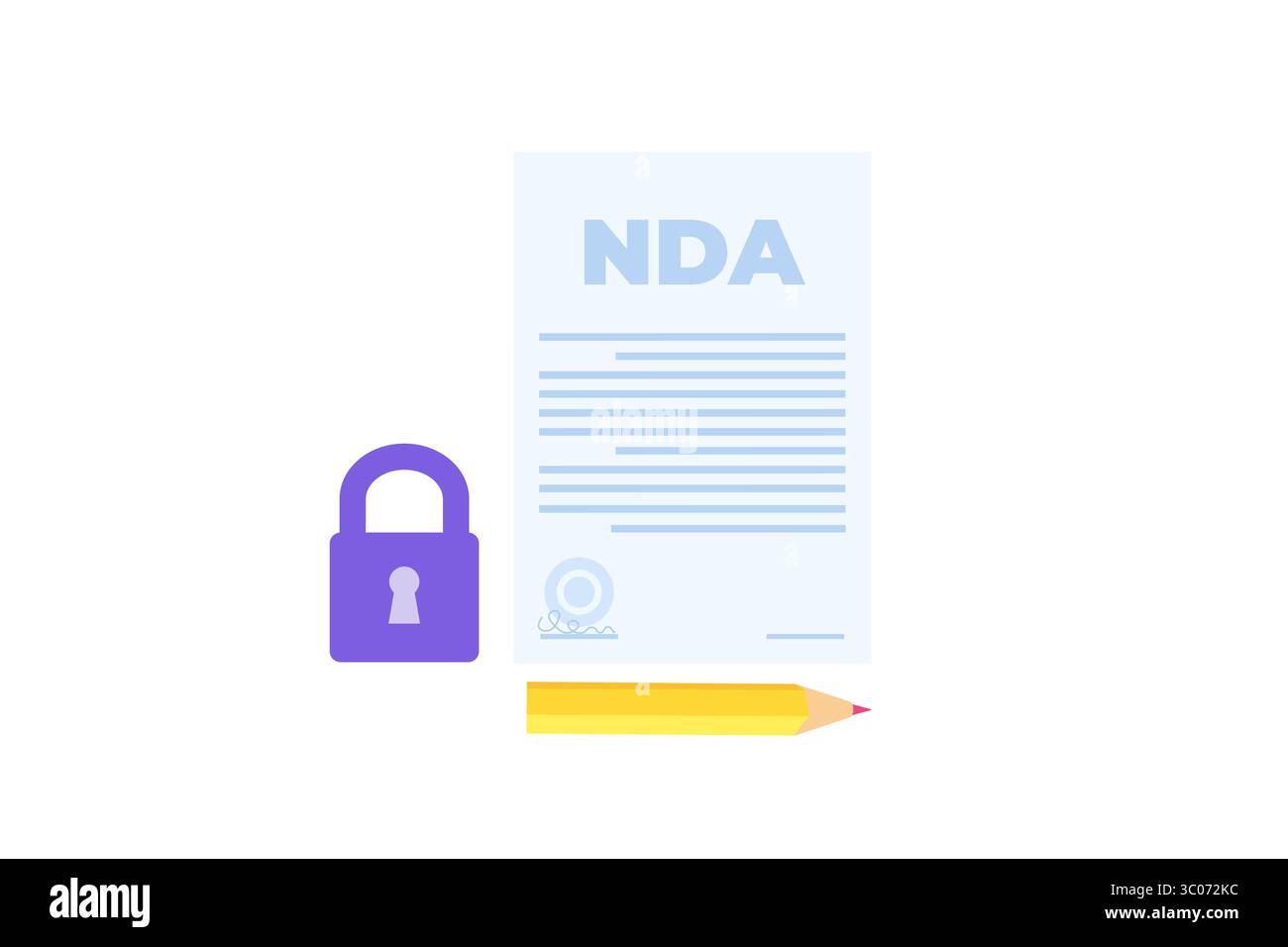 Legal restrictions, non-disclosure agreement contract or NDA icon ...