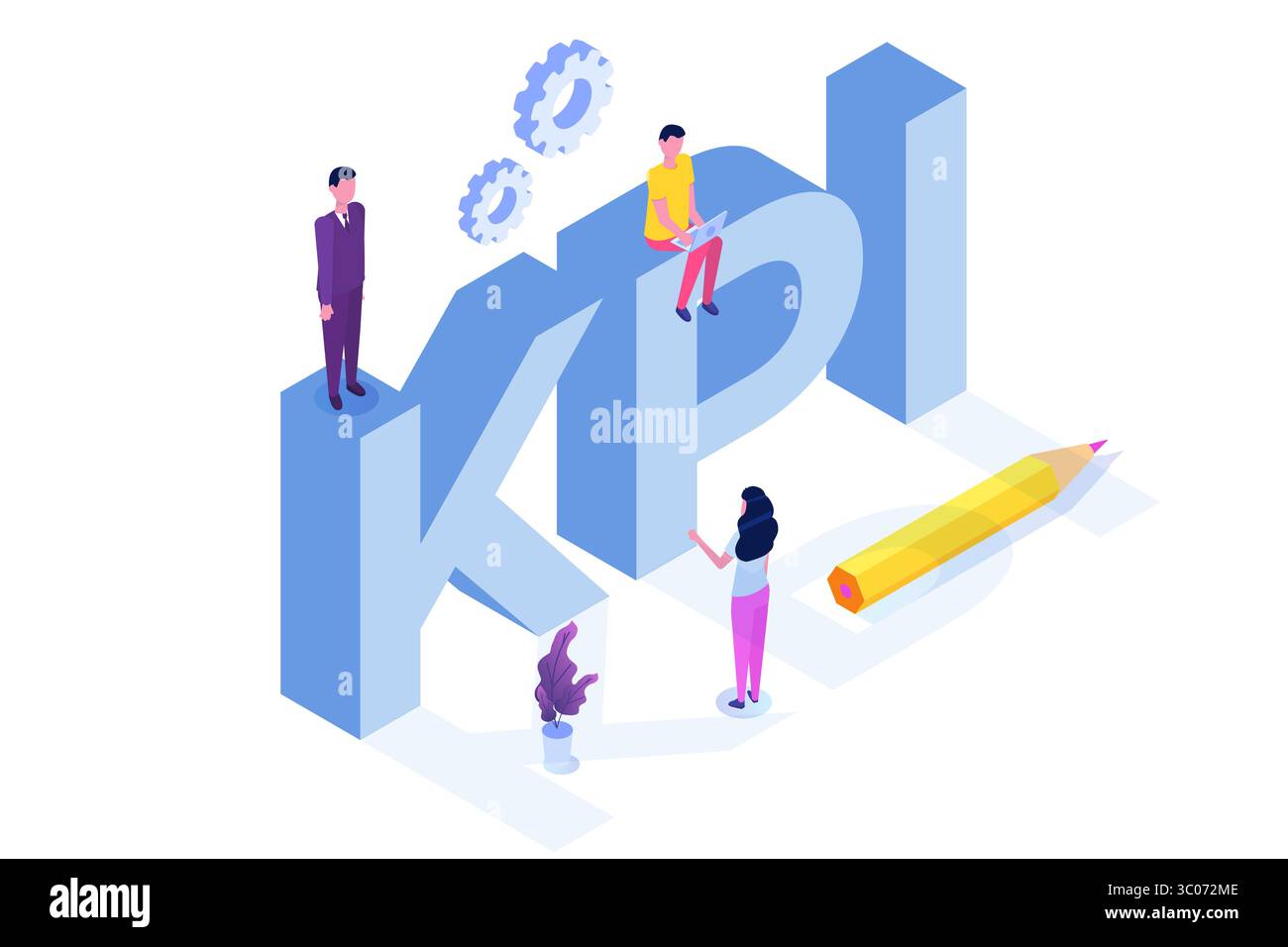 KPI, Key performance indicator, Business consulting isometric concept. Vector illustration Stock ...