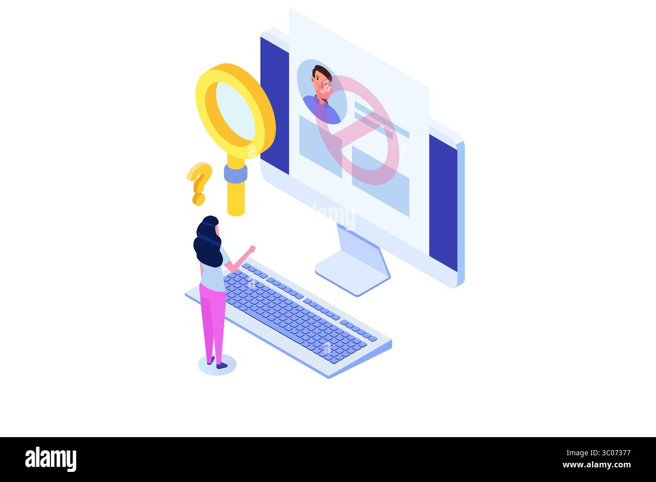 No user found concept. Isometric Vector illustrations for banner ...