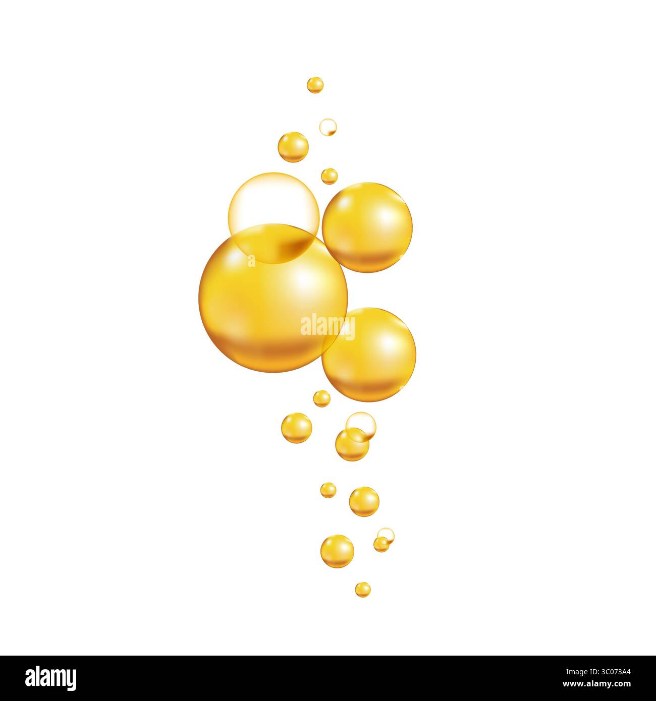 Omega 3, 6, 9 acids drops gold icon. Polyunsaturated fatty. Nutrition ...