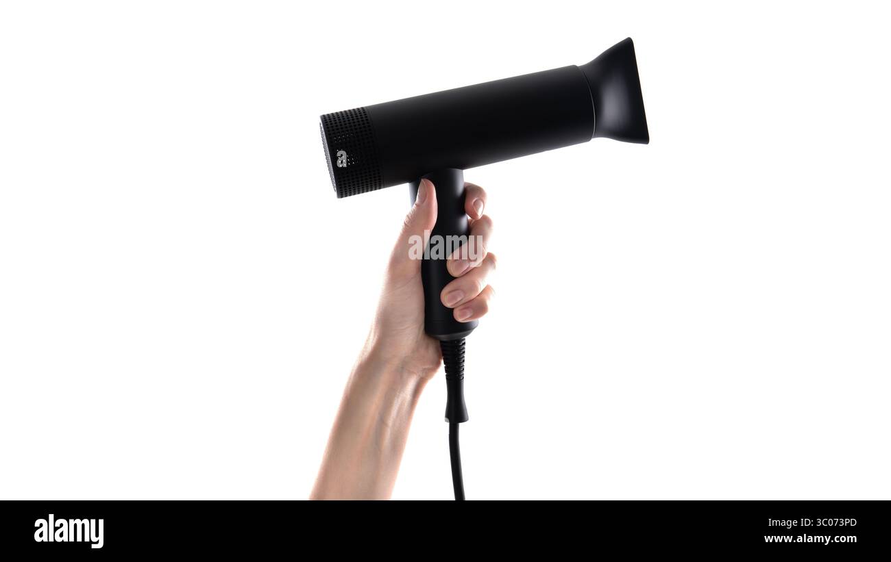 Handheld hair dryer in hi-res stock photography and images - Alamy