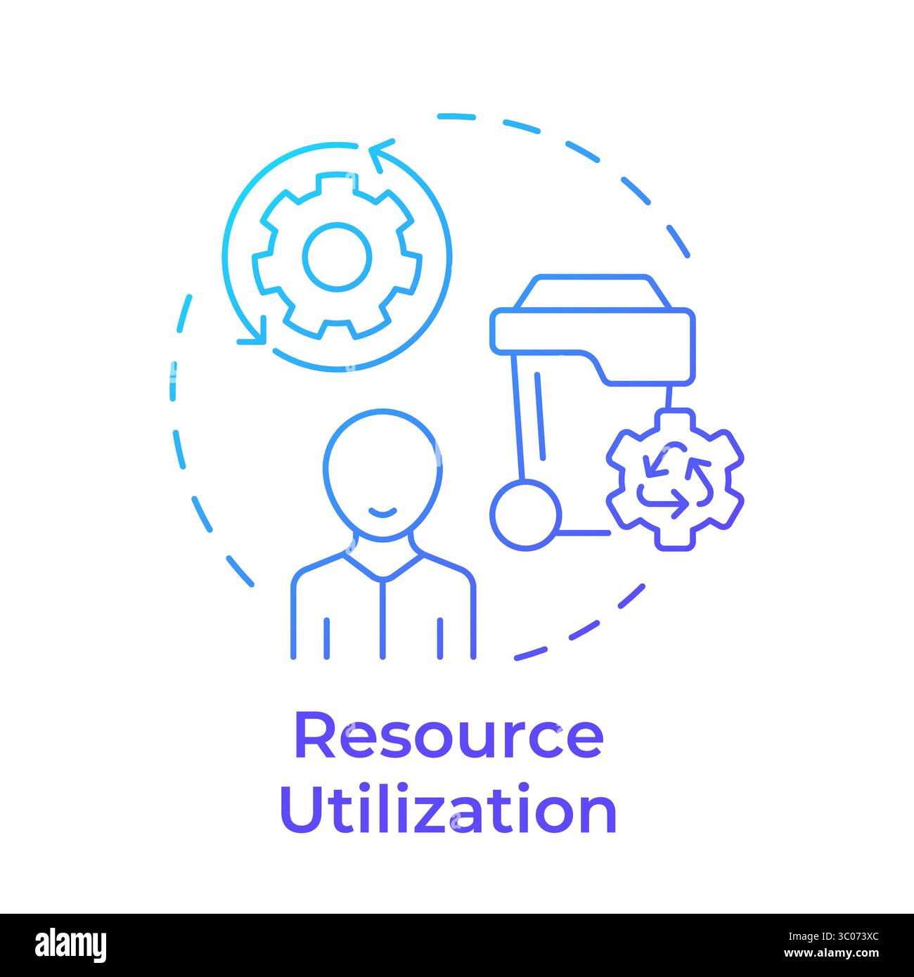 Resource utilization blue gradient concept icon Stock Vector Image ...