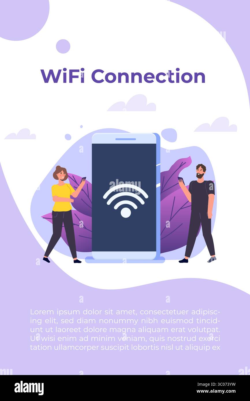 WiFi Connection concept. Remote connected devices. Vector illustration ...