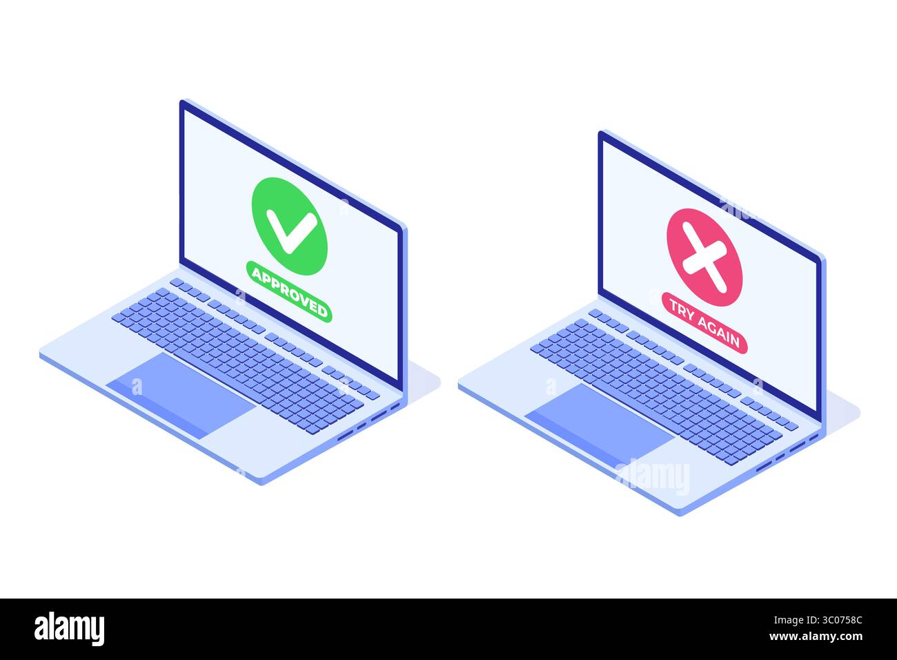 Payment Error And Approved Concept Vector Isometric Illustration Stock Vector Image And Art Alamy
