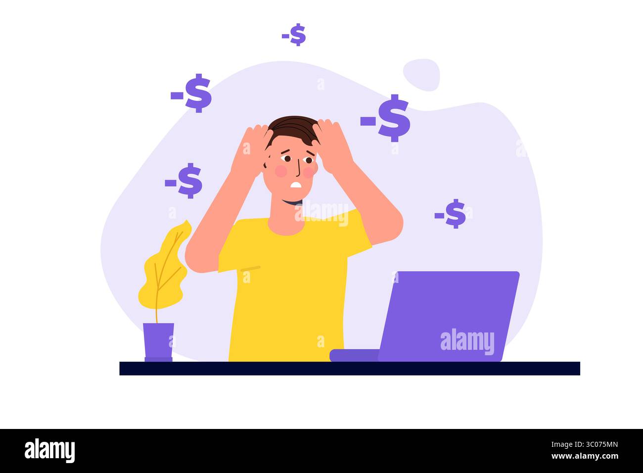 Financial problem, Paying stress concept. No money to pay debts. Vector ...