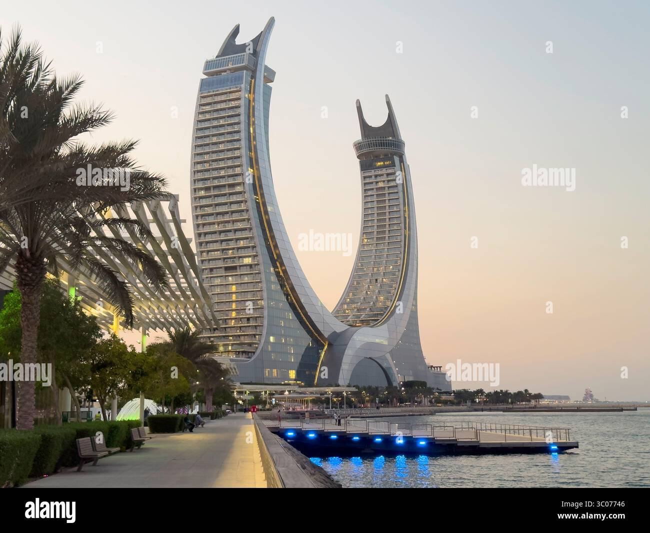 Lusail, Qatar - July 18, 2025: Katara Towers aka Crescent Tower Lusail ...