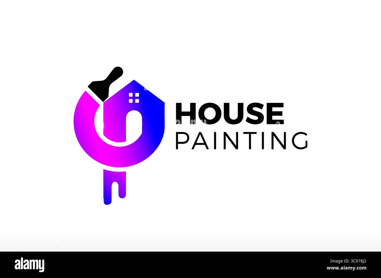 Digital House Painting Brush Logo Design, letter p paint logo, letter p ...