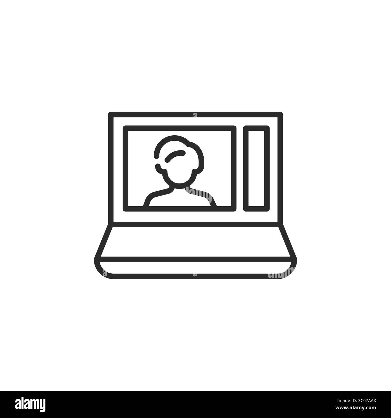 Laptop screen online meeting Black and White Stock Photos & Images - Alamy