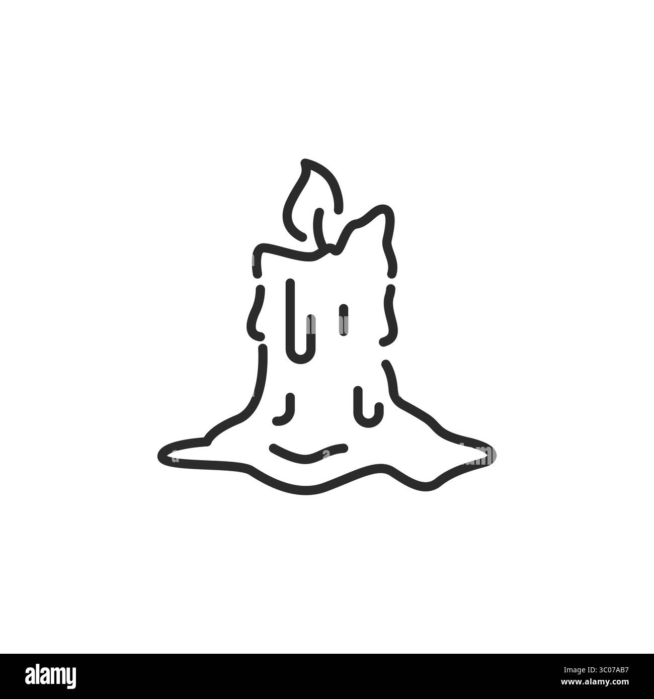 Wax burning candle icon Black and White Stock Photos & Images - Alamy