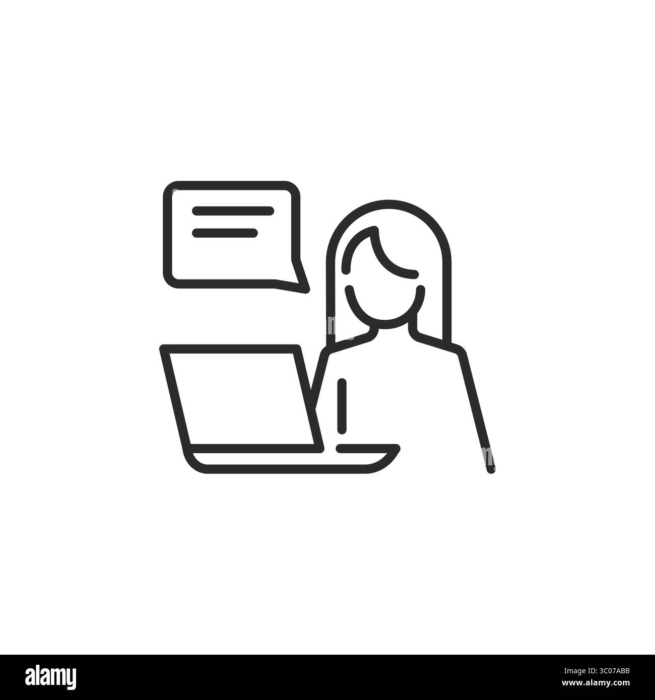 Business woman video conference Black and White Stock Photos & Images ...