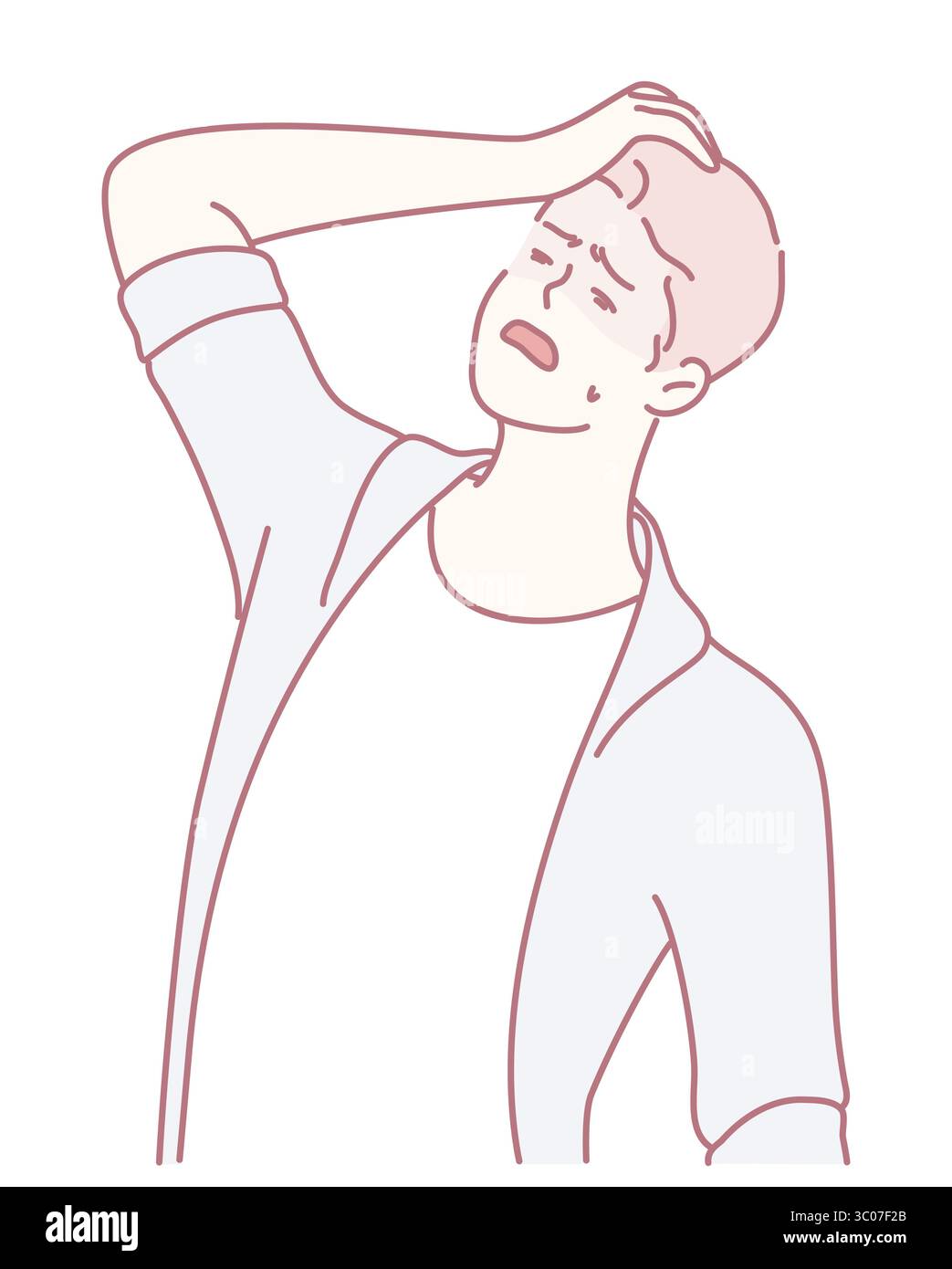 An illustration depicting a young man expressing his deep frustration ...