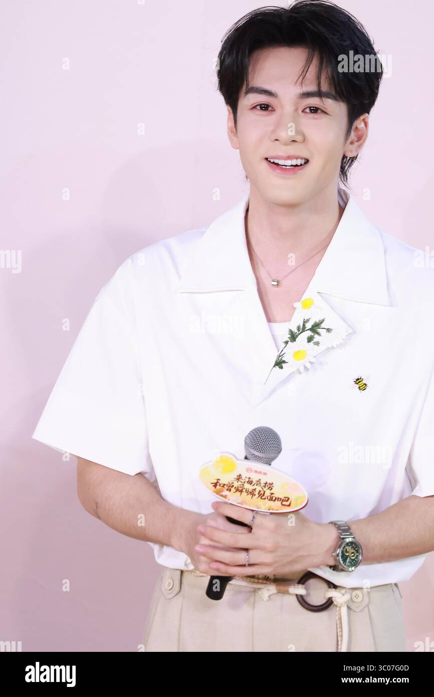 Chinese actor and singer Zeng Shunxi attends an activity in Shanghai ...