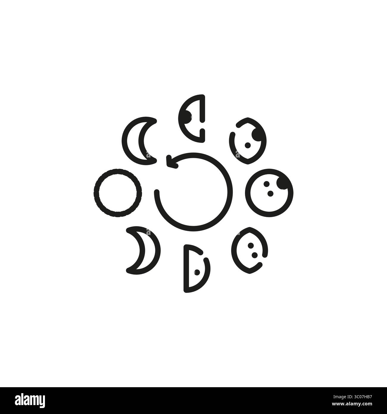 Moon Phases Icon Stock Vector Image & Art - Alamy