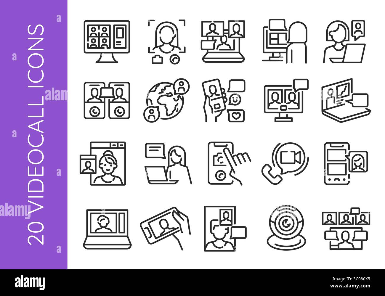 Videocall icon online call hi-res stock photography and images - Alamy