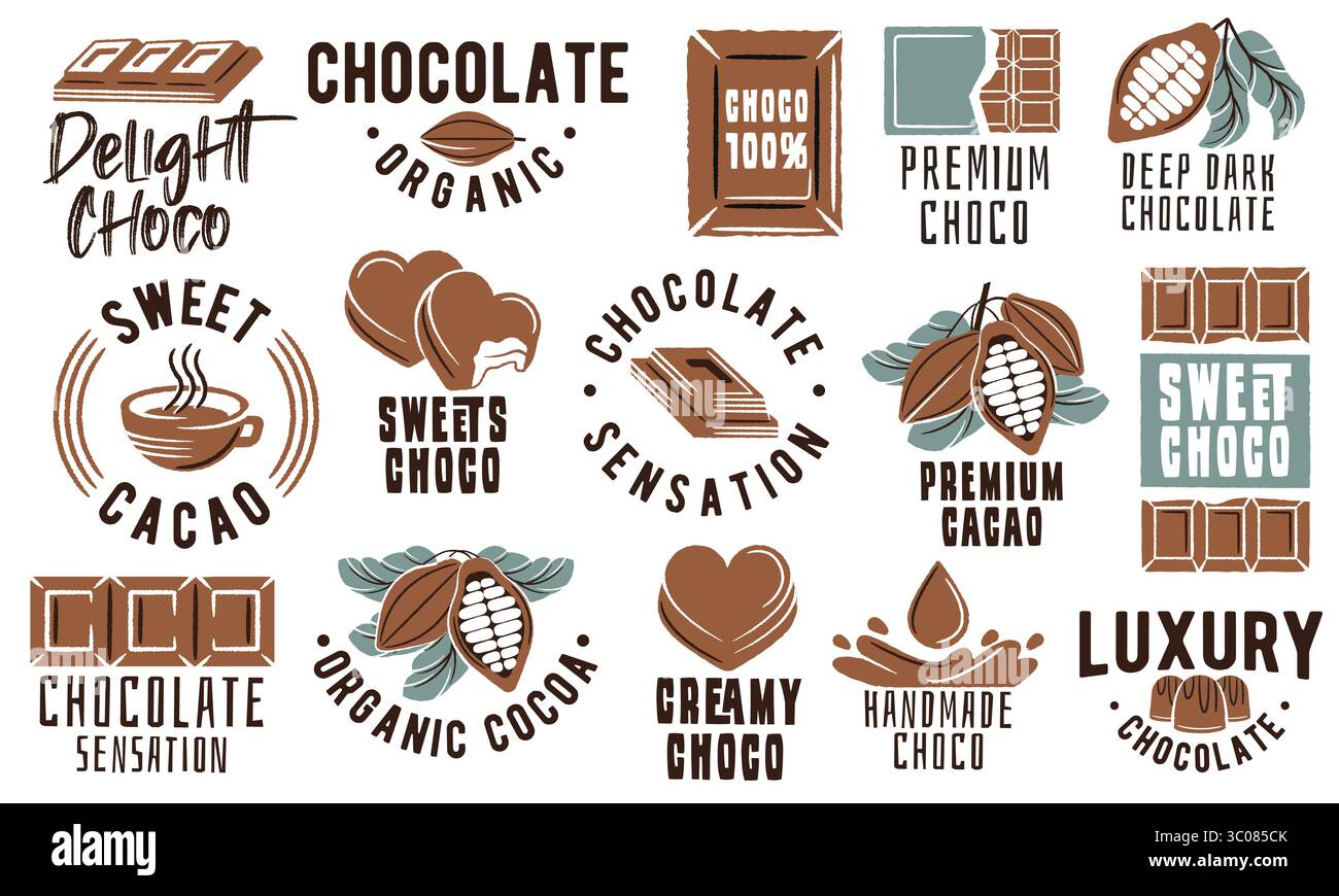 Chocolate Logo Set Stock Vector Image & Art - Alamy