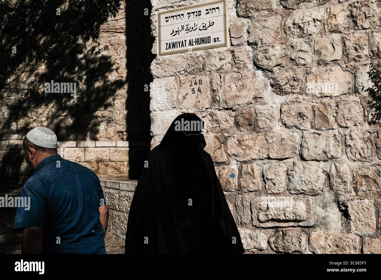 October 11, 2018 - Jerusalem, Israel - A Muslim woman wears a burqa and ...