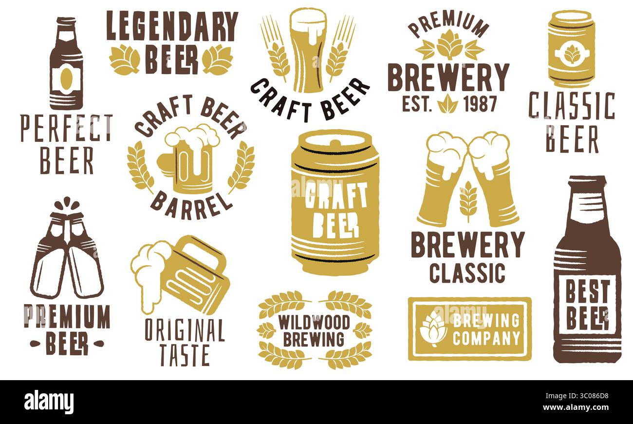 Craft beer emblem Cut Out Stock Images & Pictures - Alamy
