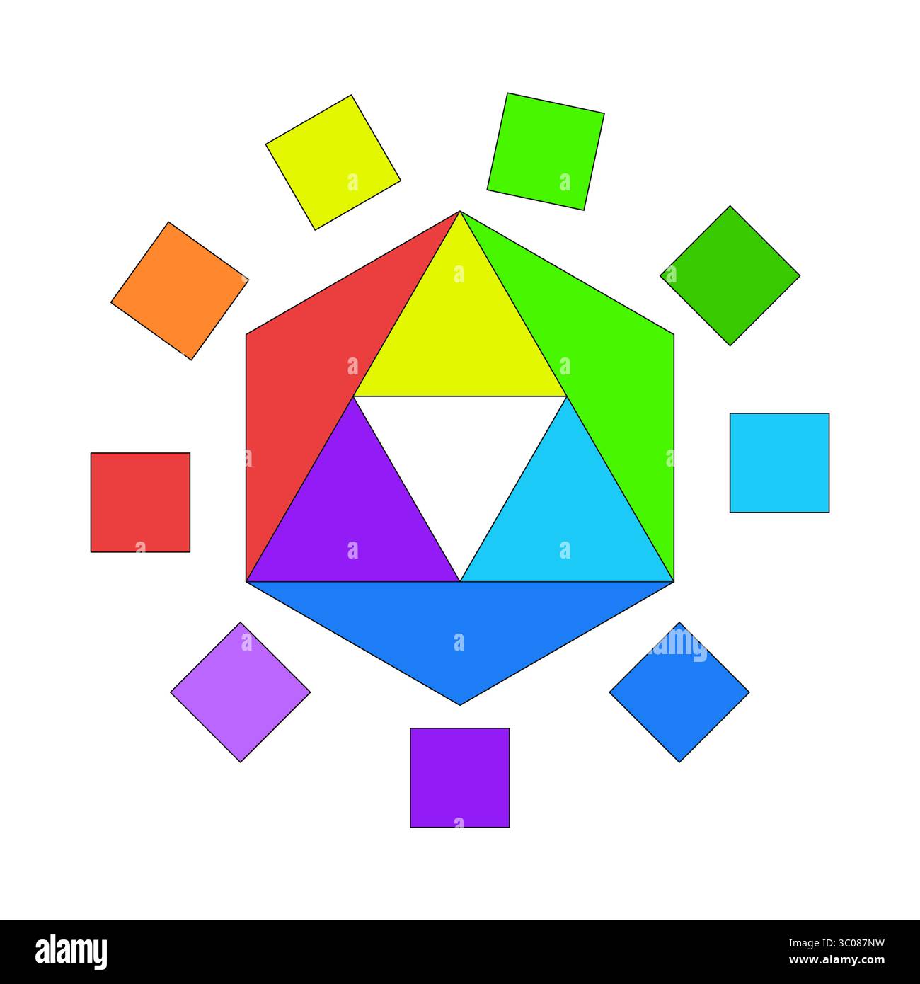 RGB color theory wheel in graphic design 2D onboarding ui illustration Stock Vector Image & Art ...