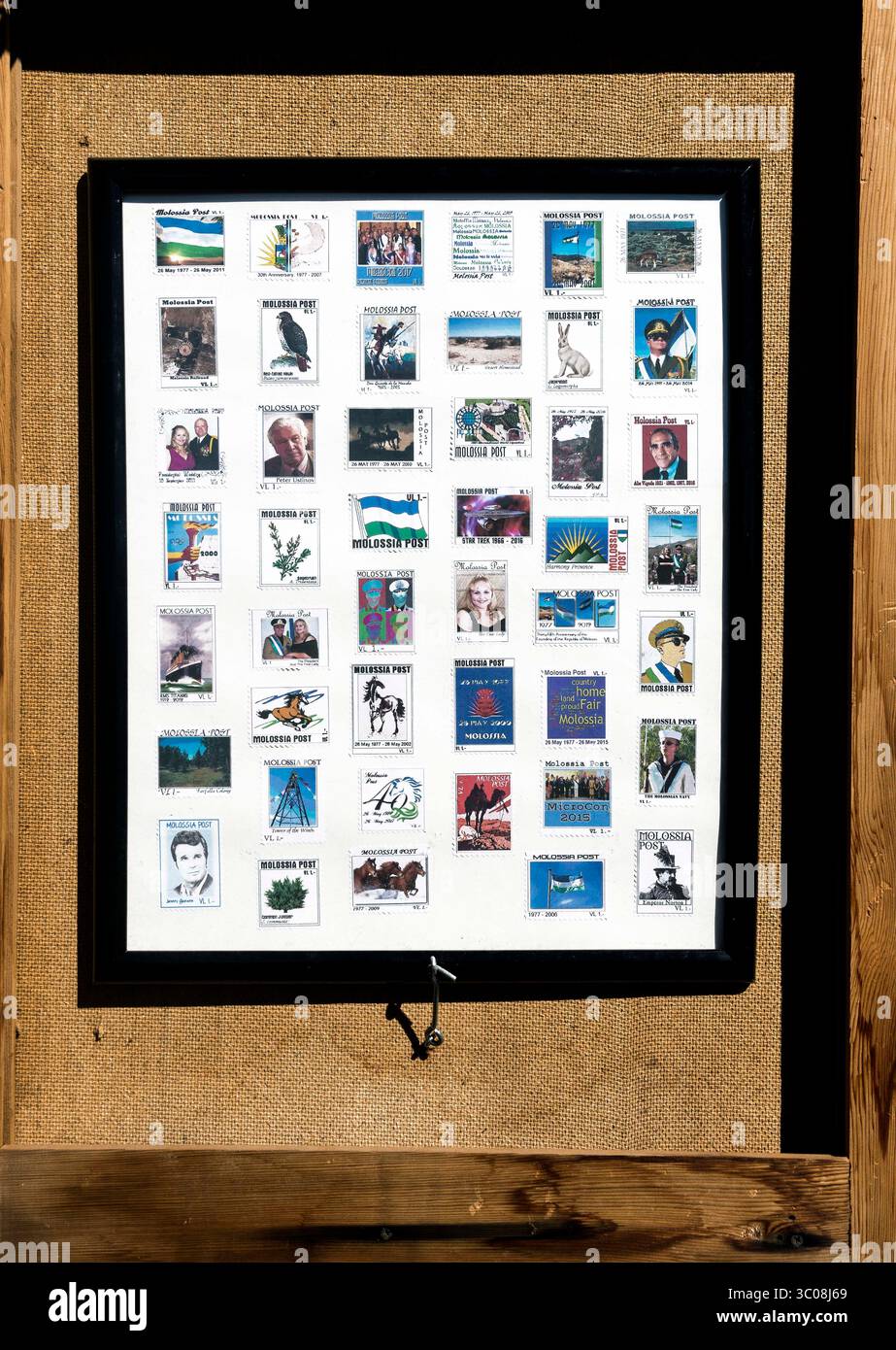 October14, 2018 - Dayton, Nevada, U.S. - Molossian stamps displayed at ...