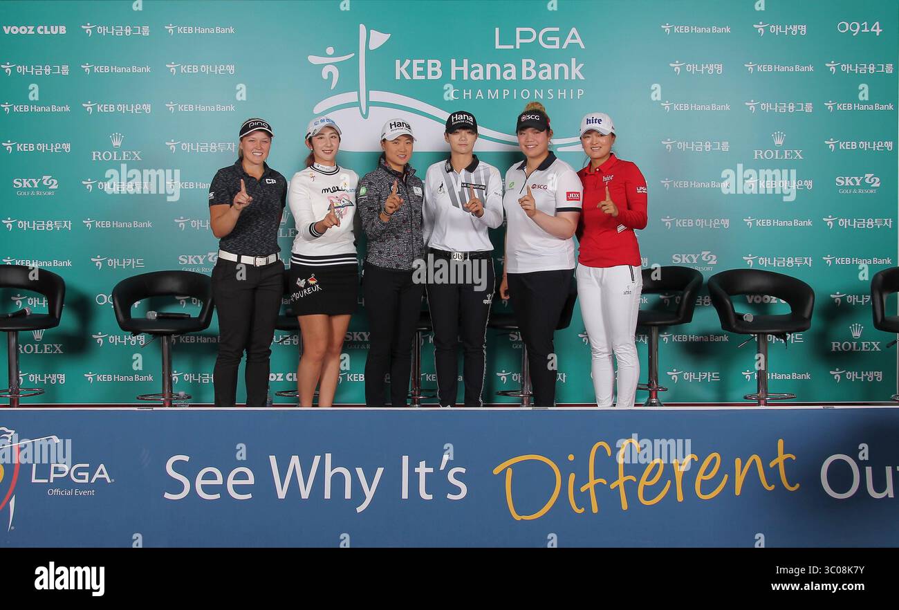 October 8, 2018 - Incheon, South Korea - A Six LPGA Players (from left ...