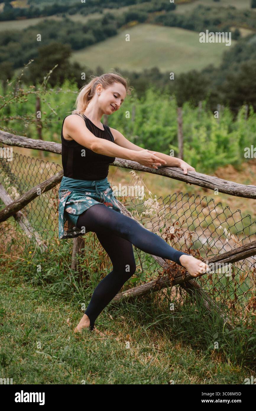 Woman gracefully practicing ballet hi-res stock photography and images ...