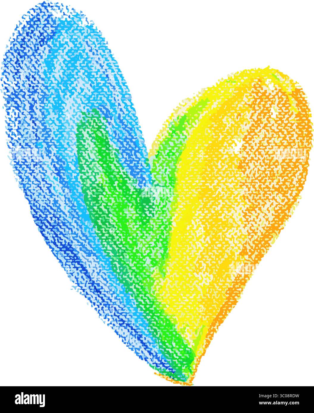Chalk Drawn Gradient Heart Child Illustration Stock Vector Image & Art ...