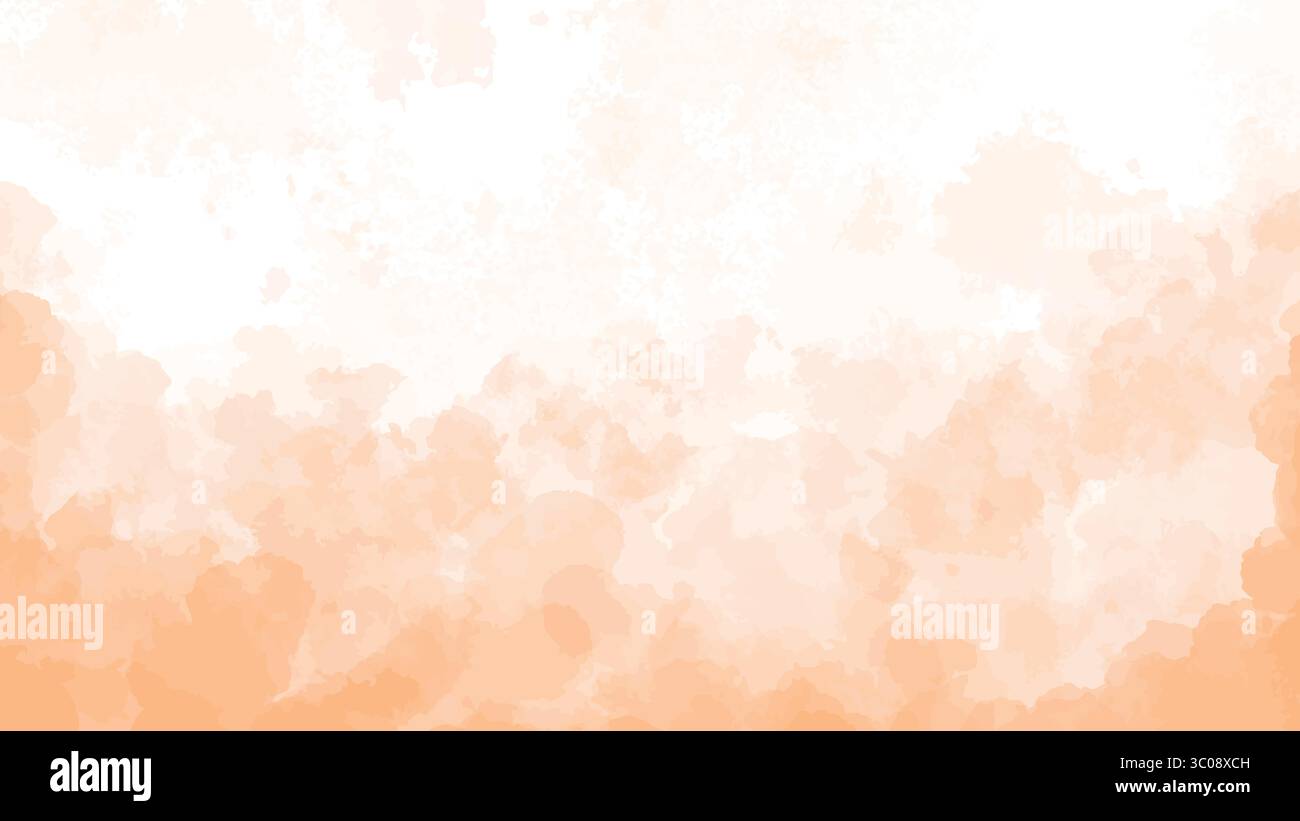 Autumn watercolor background of orange color. Translucent stains and ...