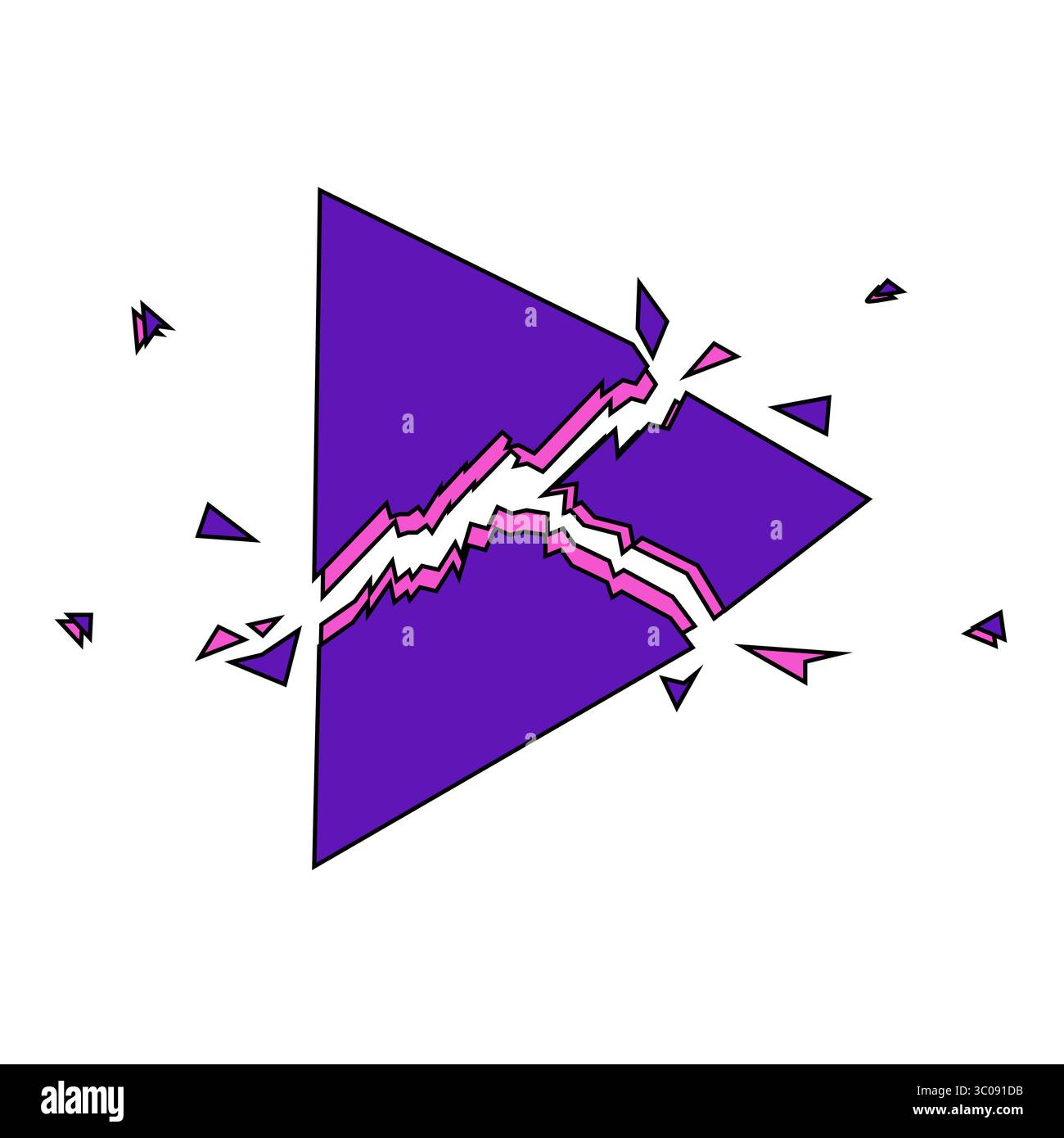 Illustration broken play button hi-res stock photography and images - Alamy