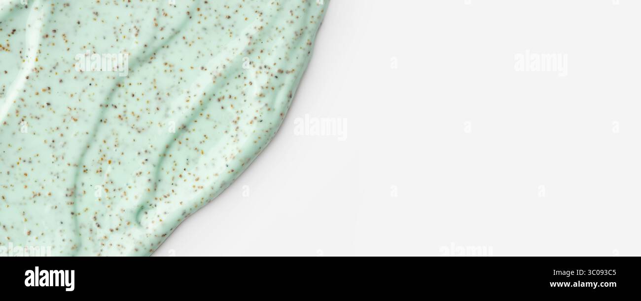 The texture of a mint body scrub with particles. Close-up Stock Photo ...