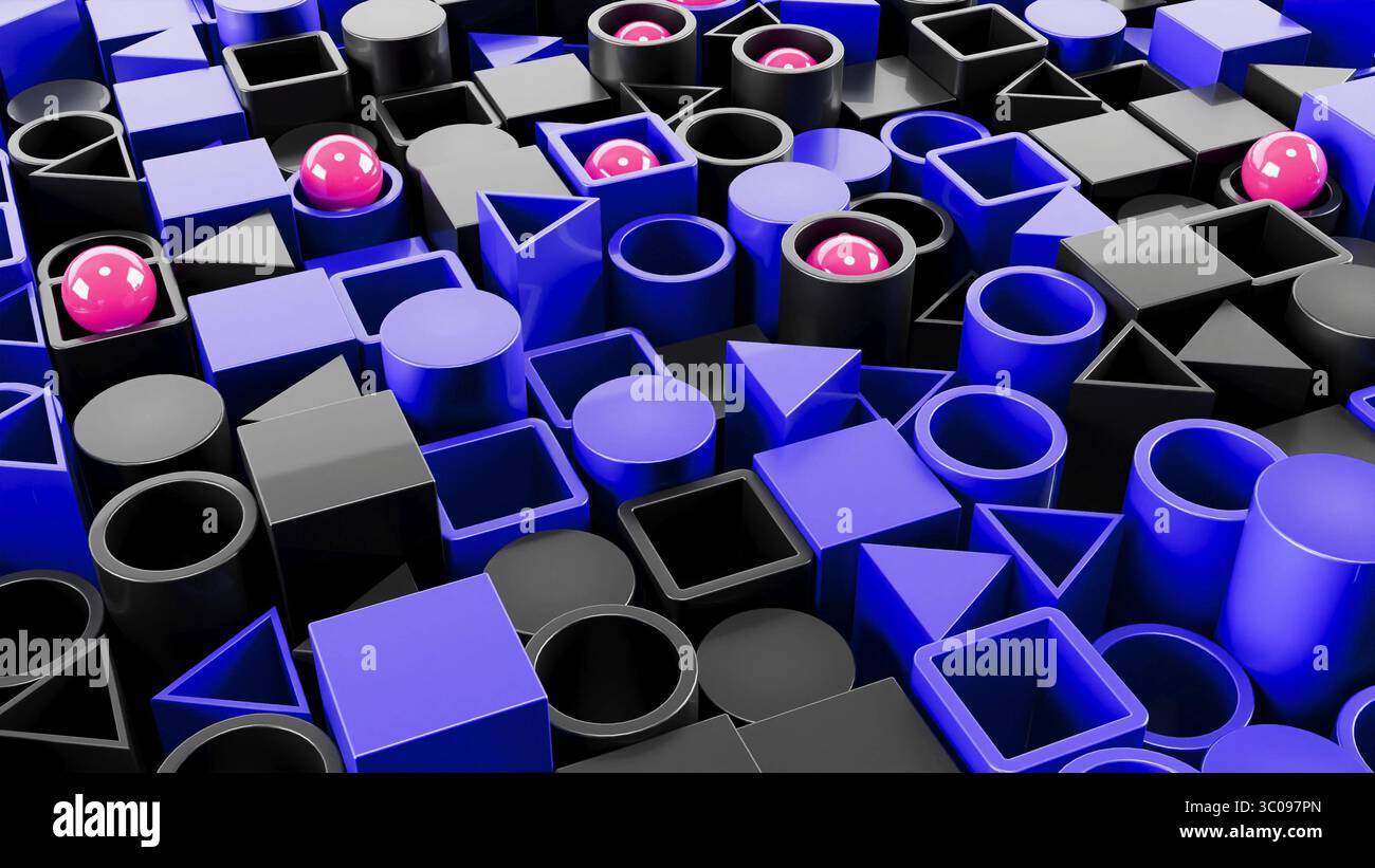 3d game circle cross boxes hi-res stock photography and images - Alamy