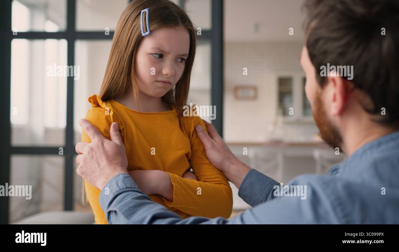 Stressed Caucasian family argument guilty man father male calming down ...