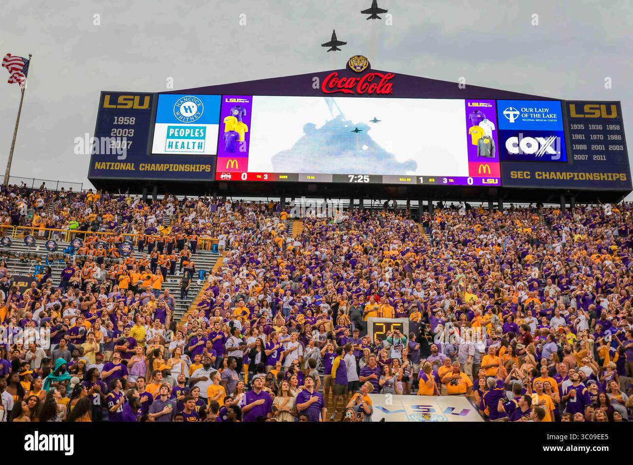 October 20, 2018: Flyover during the game between the LSU Tigers and ...