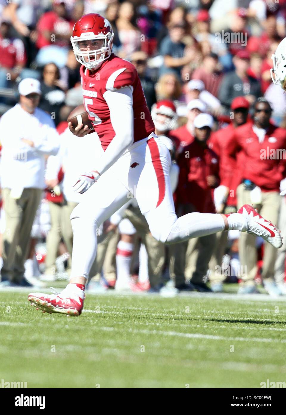 Oct 20, 2018: Arkansas QB Cole Kelley #15 works to get up the field ...