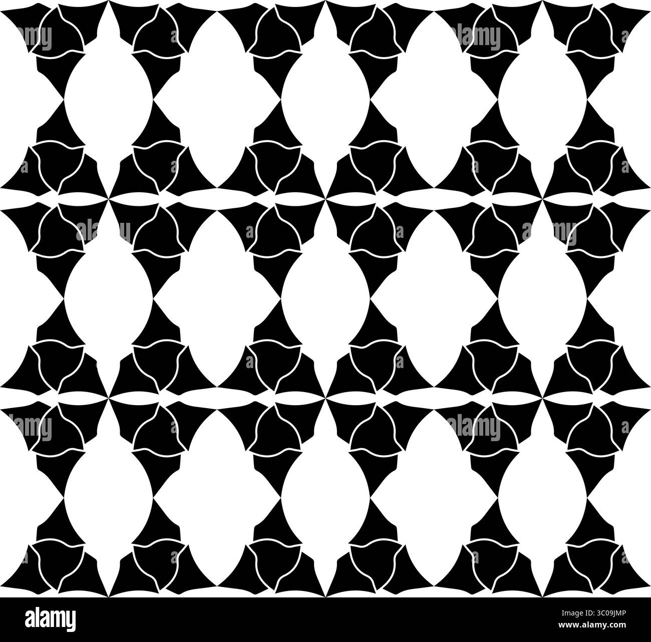 Black Abstract Geometric Floral Seamless Textile Pattern Stock Vector ...