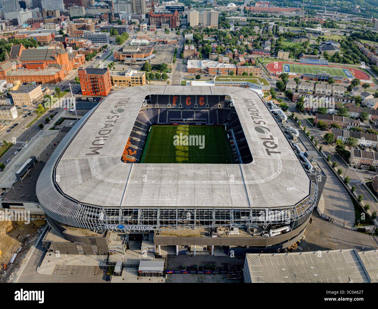 Cincinnati, United States - 18 July 2025: Aerial view of TQL Stadium, a ...