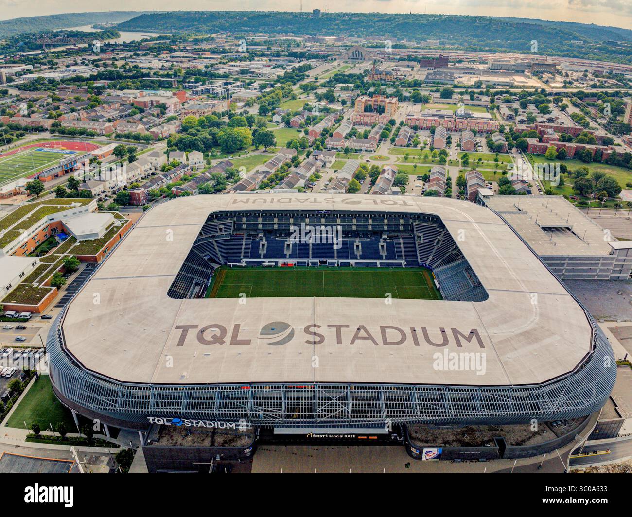 Cincinnati, United States - 18 July 2025: Aerial view of TQL Stadium, a ...