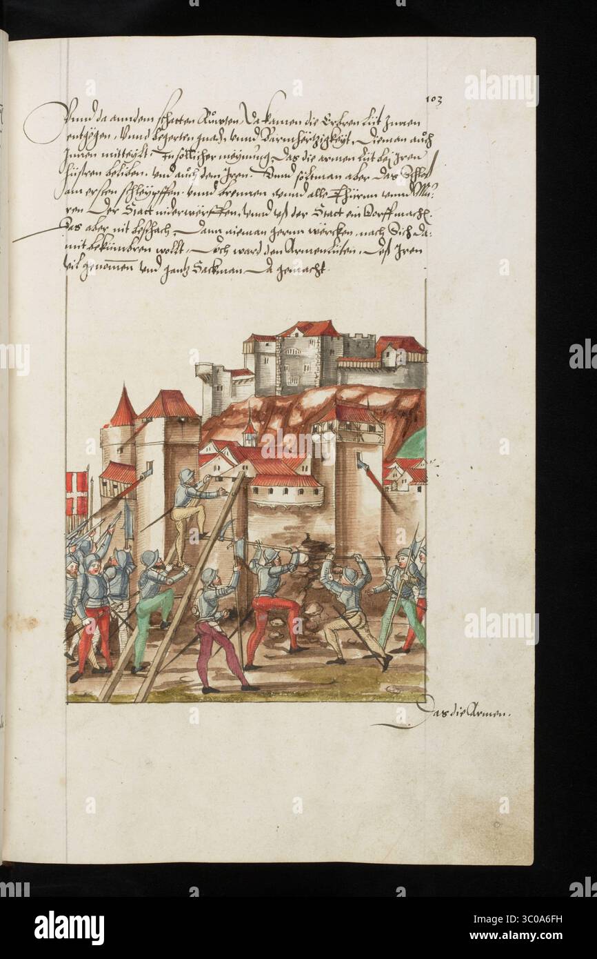 A scene from the Burgundian Wars (1474-1477) a series of conflicts in ...