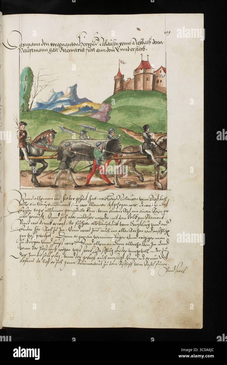 A scene from the Burgundian Wars (1474-1477) a series of conflicts in ...