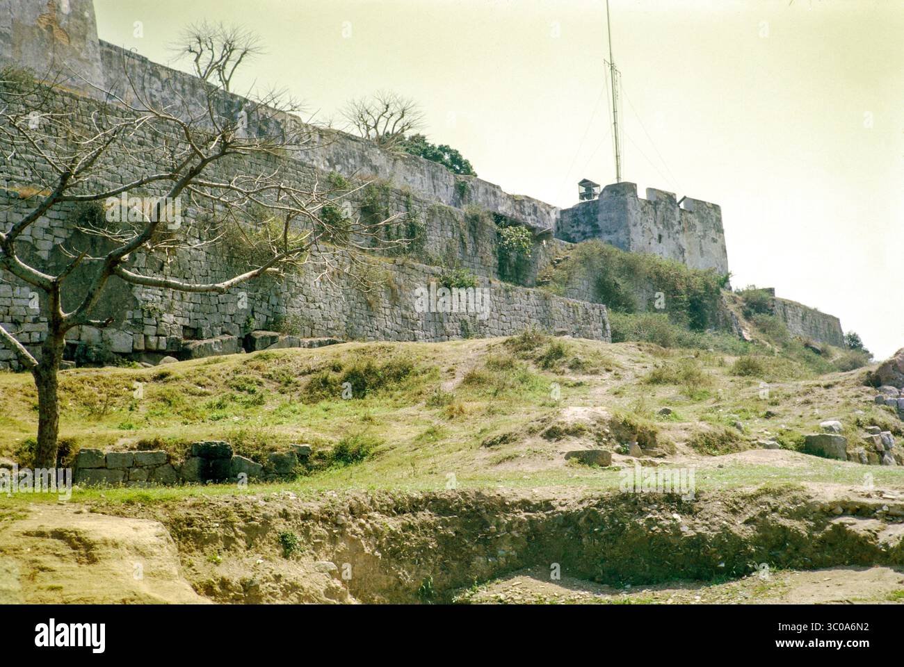 Walls of Portuguese fortress, Monte Fort, Fortaleza do Monte, Macau ...