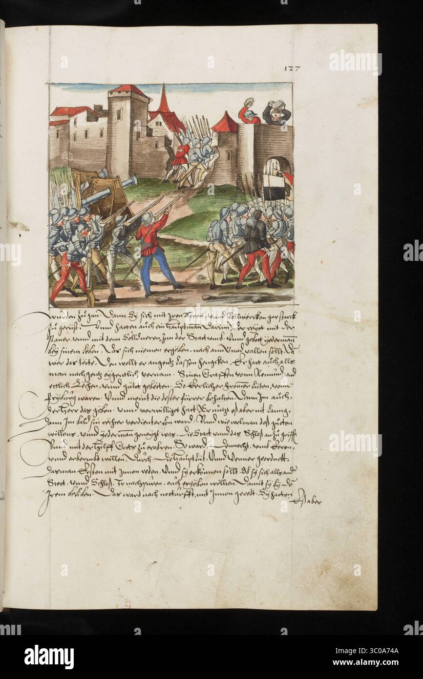 A scene from the Burgundian Wars (1474-1477) a series of conflicts in ...