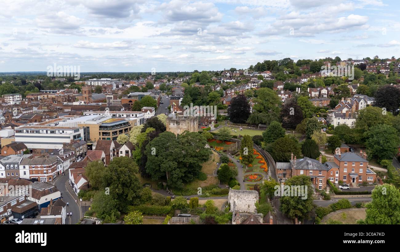 Aerial view of the vibrant floral displays in the Castle Grounds ...